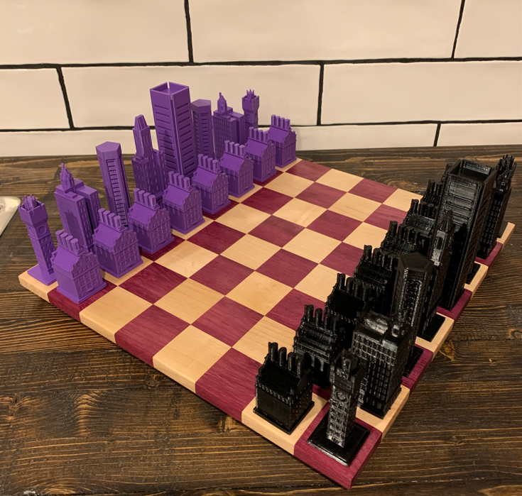 Chess Set - Baltimore Buildings by MrMike | Download free STL model ...
