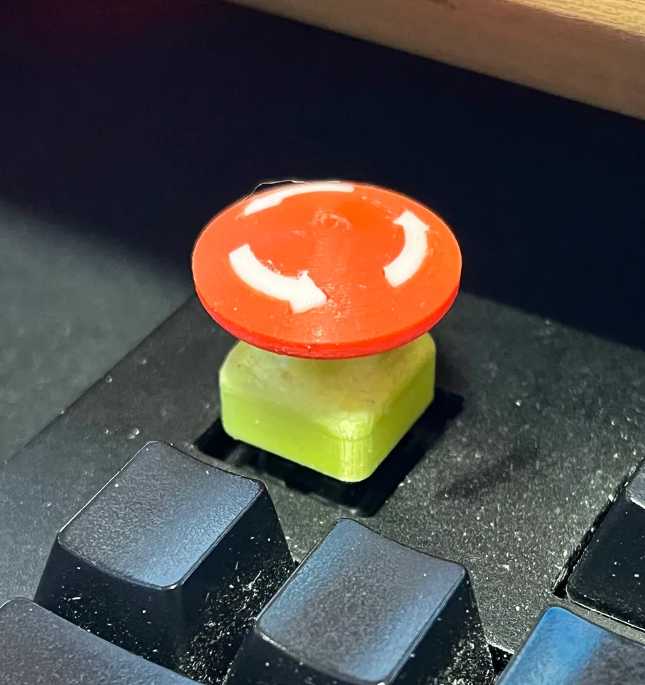 Recut Keycap with deeper grooves for Adam Cook's E-Stop Keycap by ...