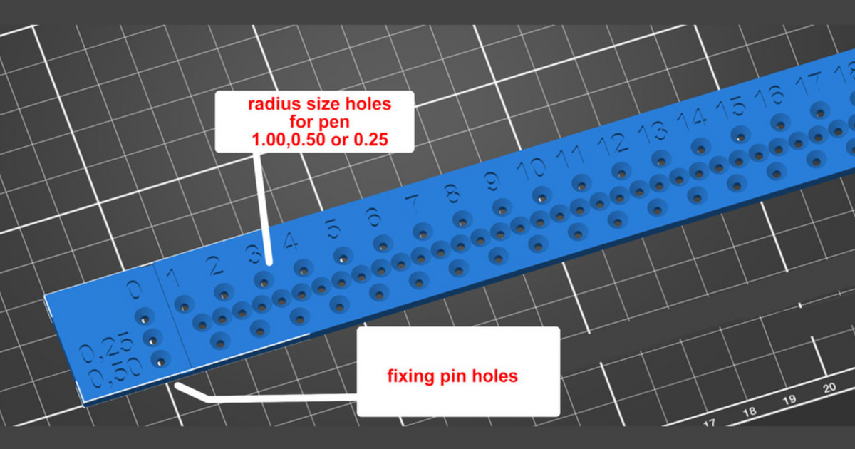 easy circle ruler by tegmento | Download free STL model | Printables.com
