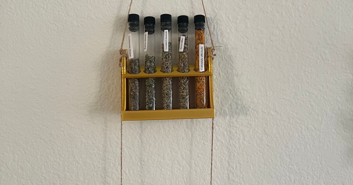 Hanging Test Tube Spice/Herb Rack (16mm diameter, easy fit, convertible ...