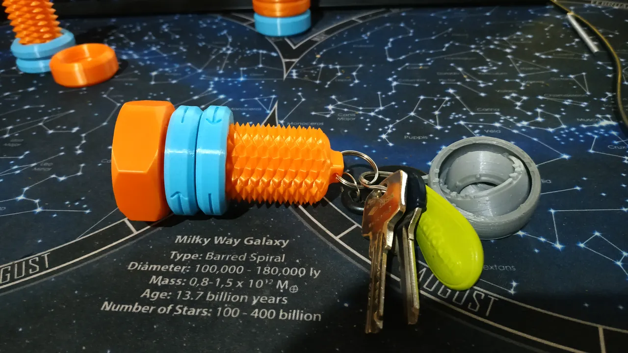 Keychain - Hidden stash, Bidirectional bolt with nuts by obrelix ...