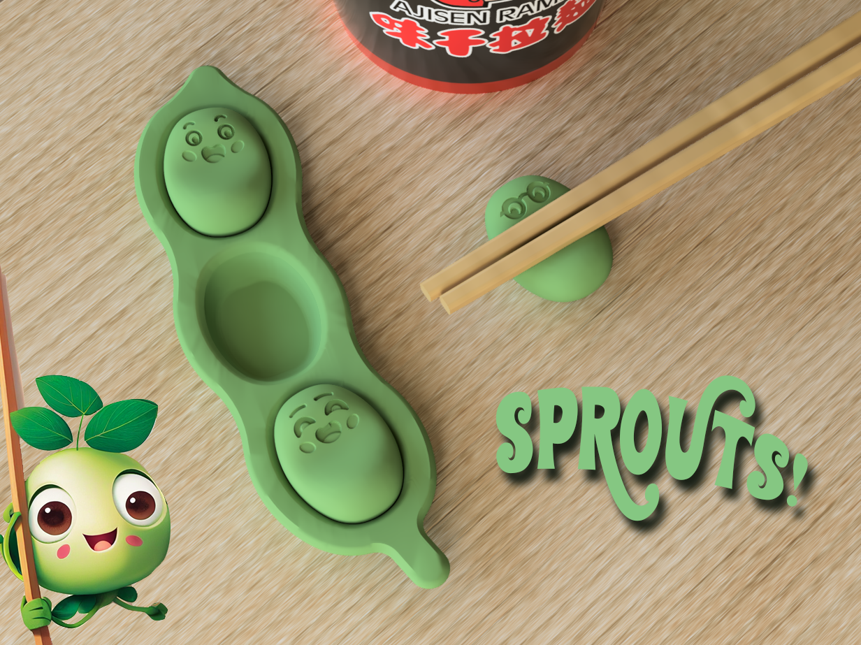 "Sprouts!" Edamame Pod Pals by pjbutler | Download free STL model ...