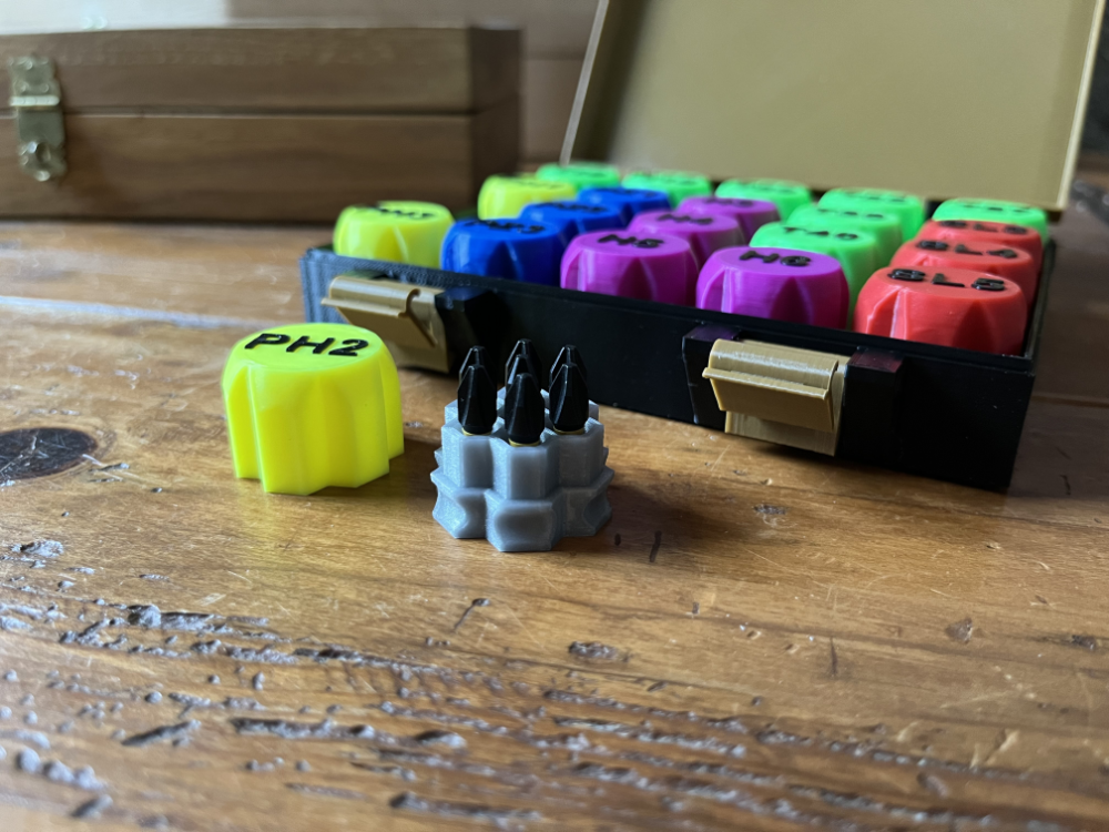 Hex bit organizer with containers - Add your own labels with ...