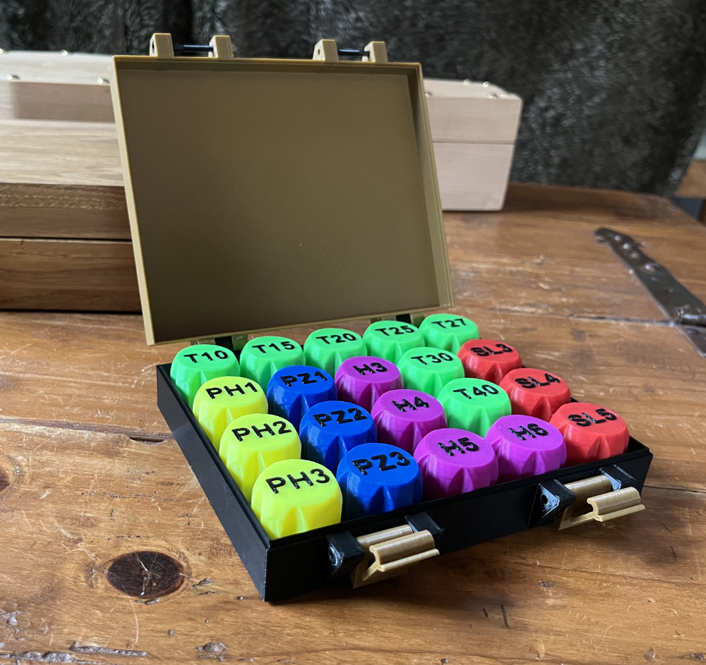 Hex bit organizer with containers - Add your own labels with ...