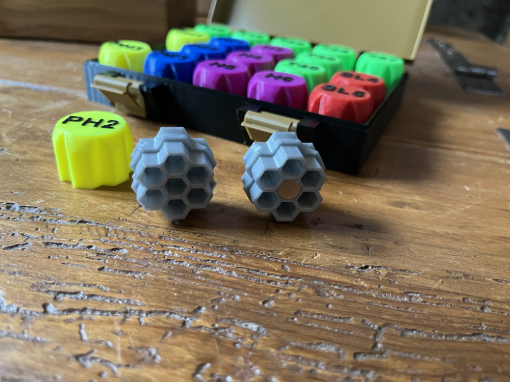 Hex bit organizer with containers - Add your own labels with ...
