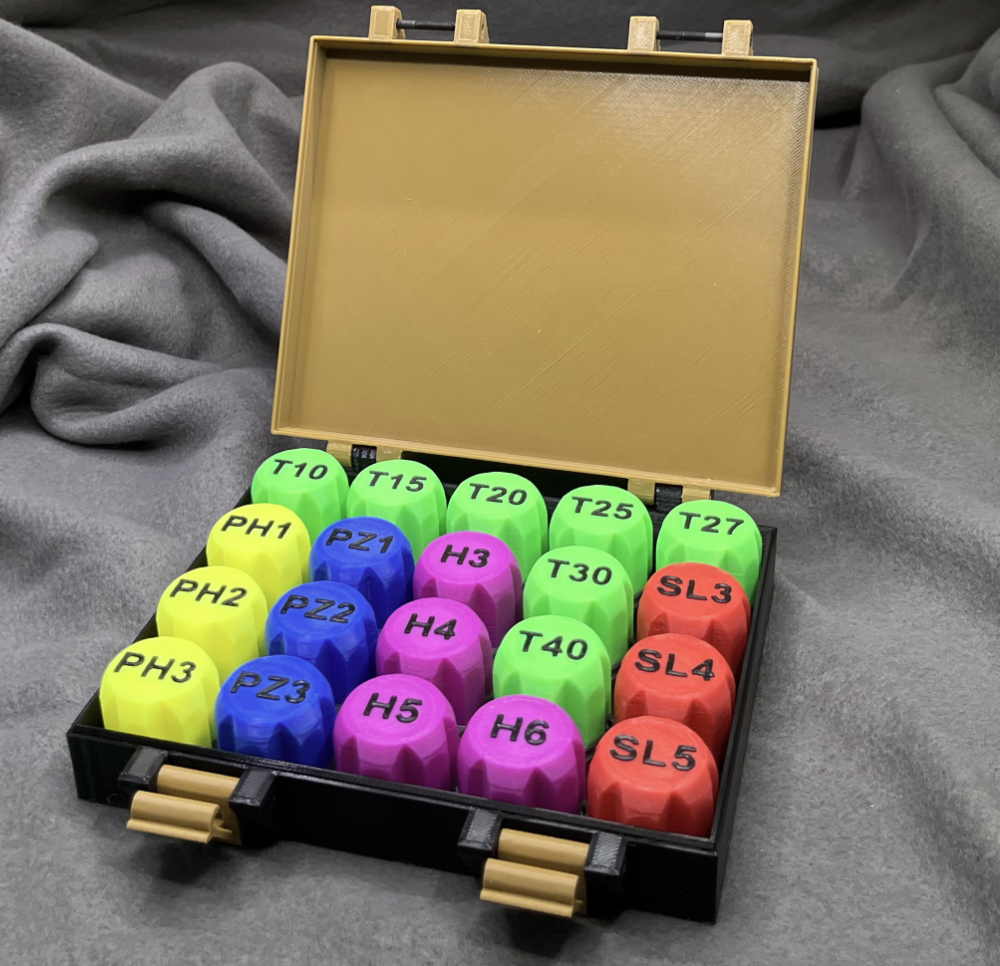 Hex bit organizer with containers - Add your own labels with ...