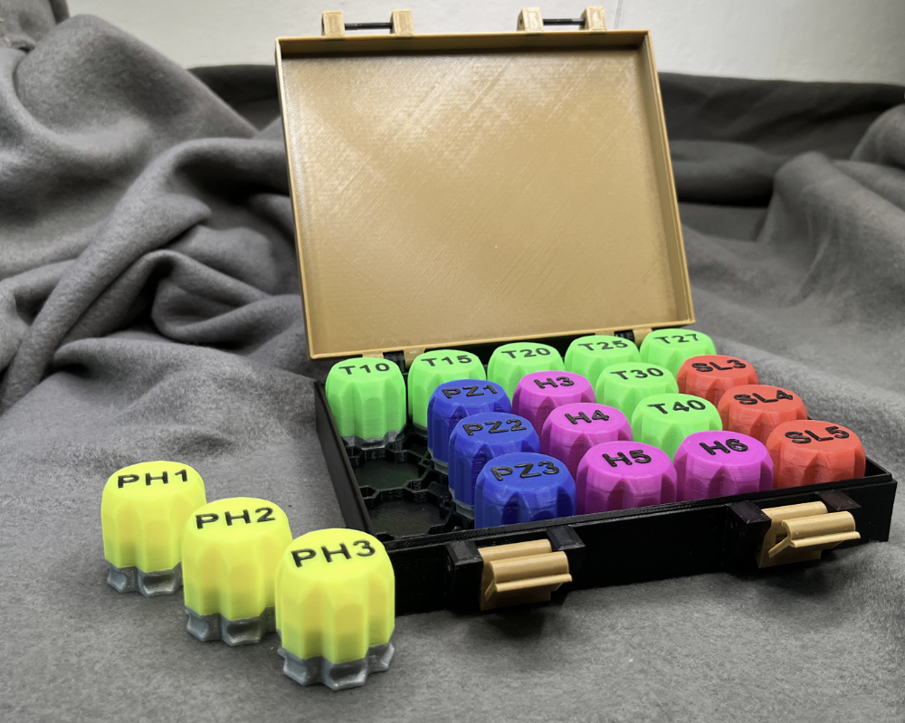 Hex bit organizer with containers - Add your own labels with ...