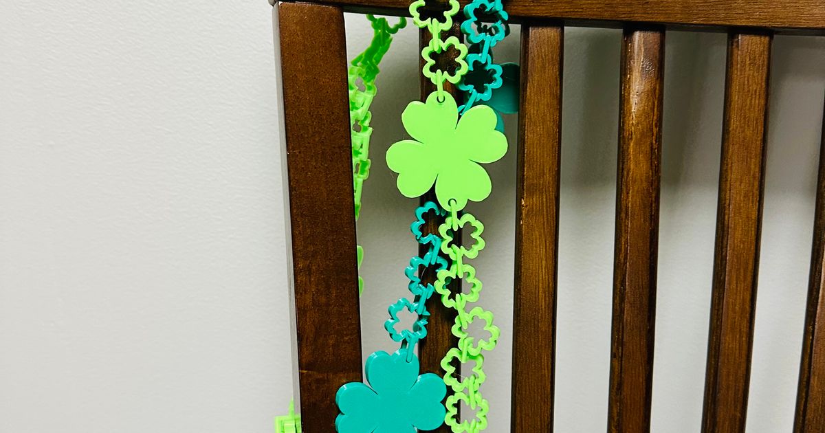 Lucky Four-Leaf Clover (Shamrock) Print-in-place Necklace by ...