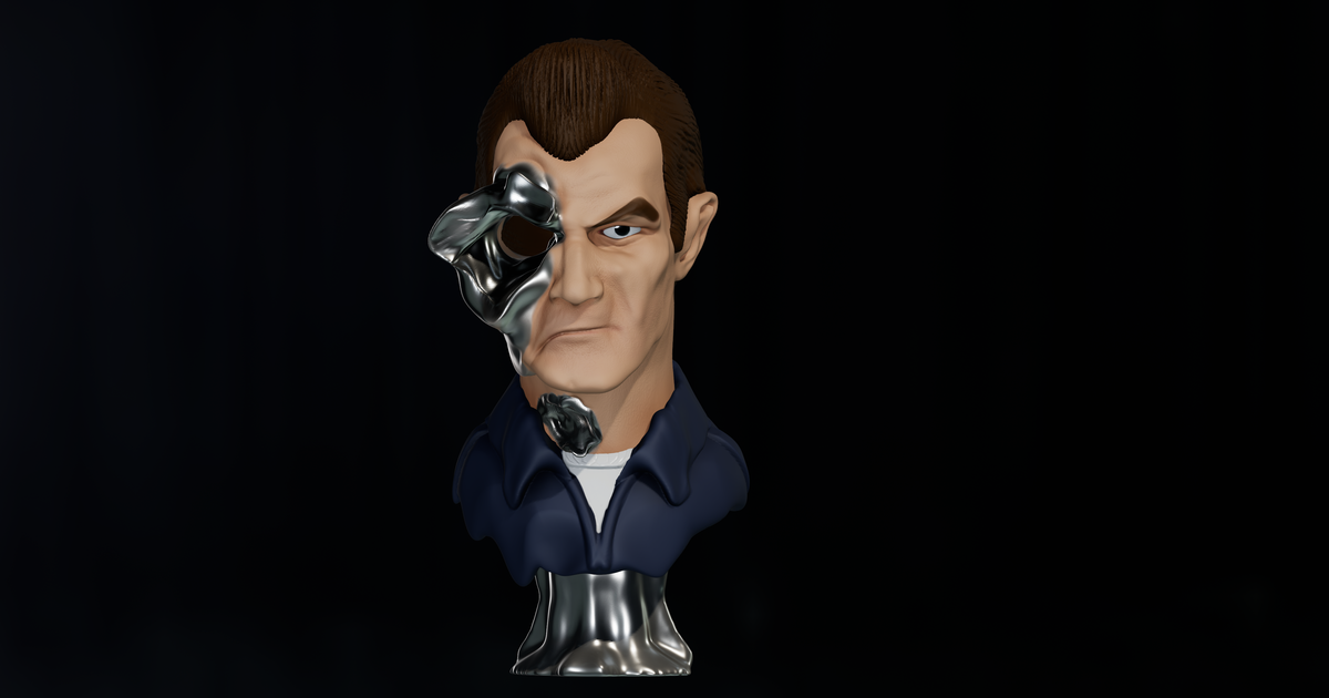 Terminator 2 T-1000 Liquid Metal Bust by Ryan Muraglia | Download free ...