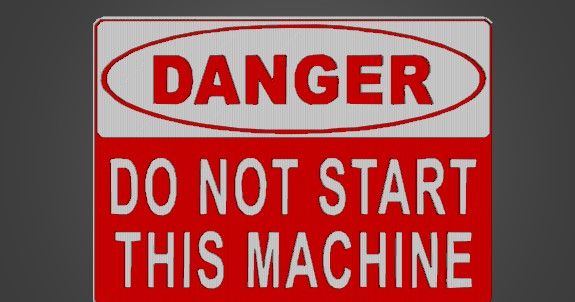 Machine offline - warning sign by Luther | Download free STL model ...