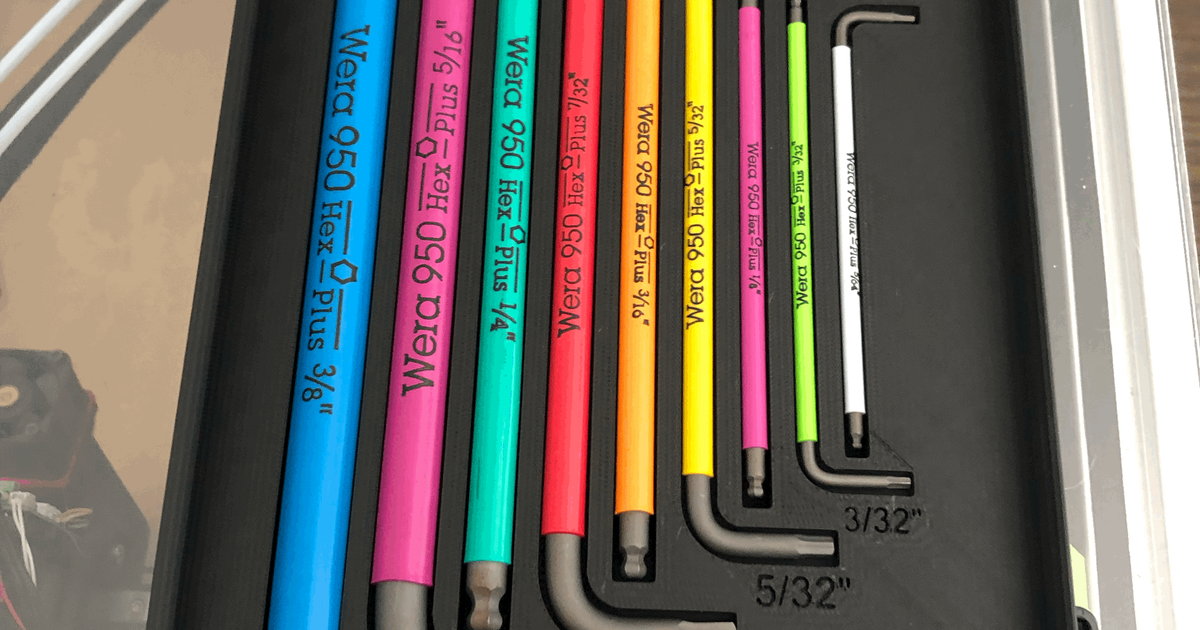 Gridfinity Wera Imperial 950/9 Hex Plus 2 (inches) by CraftByte Engineering | Download free STL ...