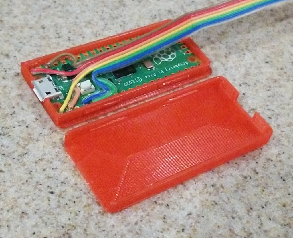 Raspberry Pi Pico snap-together case with slot for 6-wire ribbon cable ...