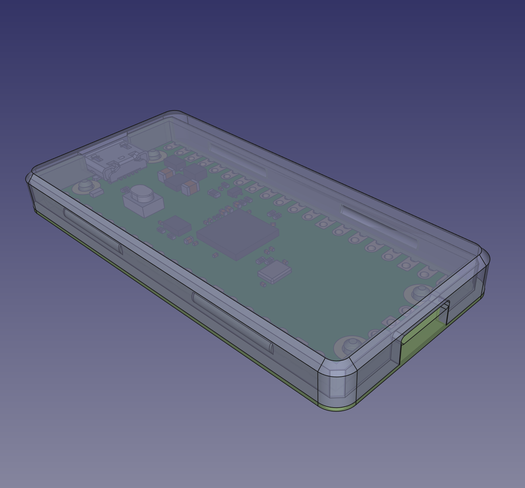 Raspberry Pi Pico snap-together case with slot for 6-wire ribbon cable ...