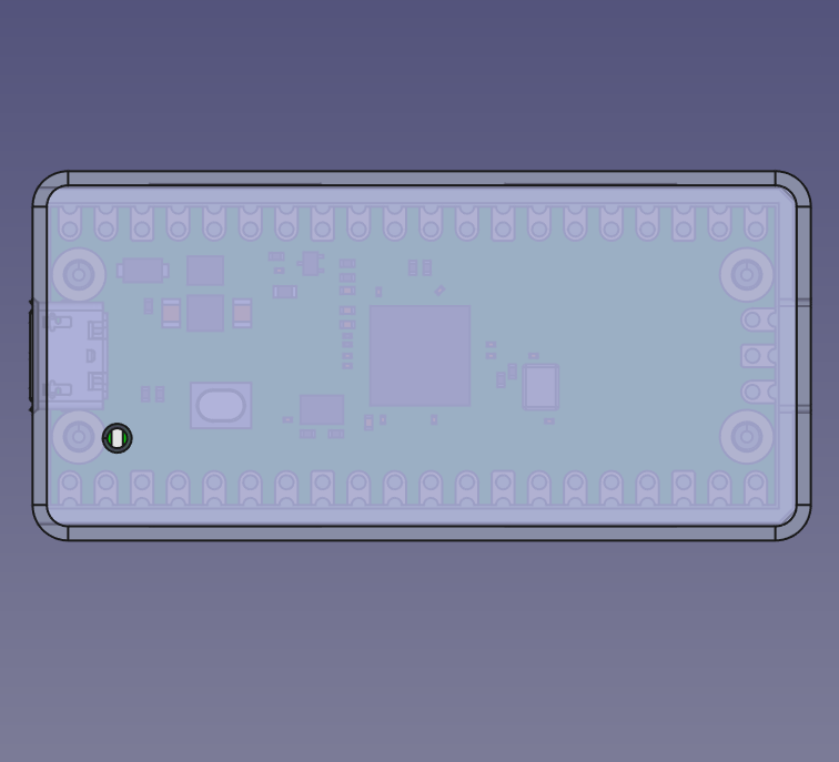 Raspberry Pi Pico snap-together case with slot for 6-wire ribbon cable ...