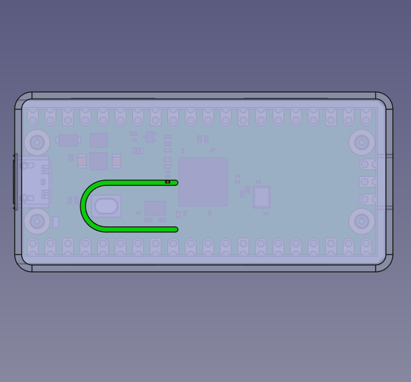 Raspberry Pi Pico snap-together case with slot for 6-wire ribbon cable ...