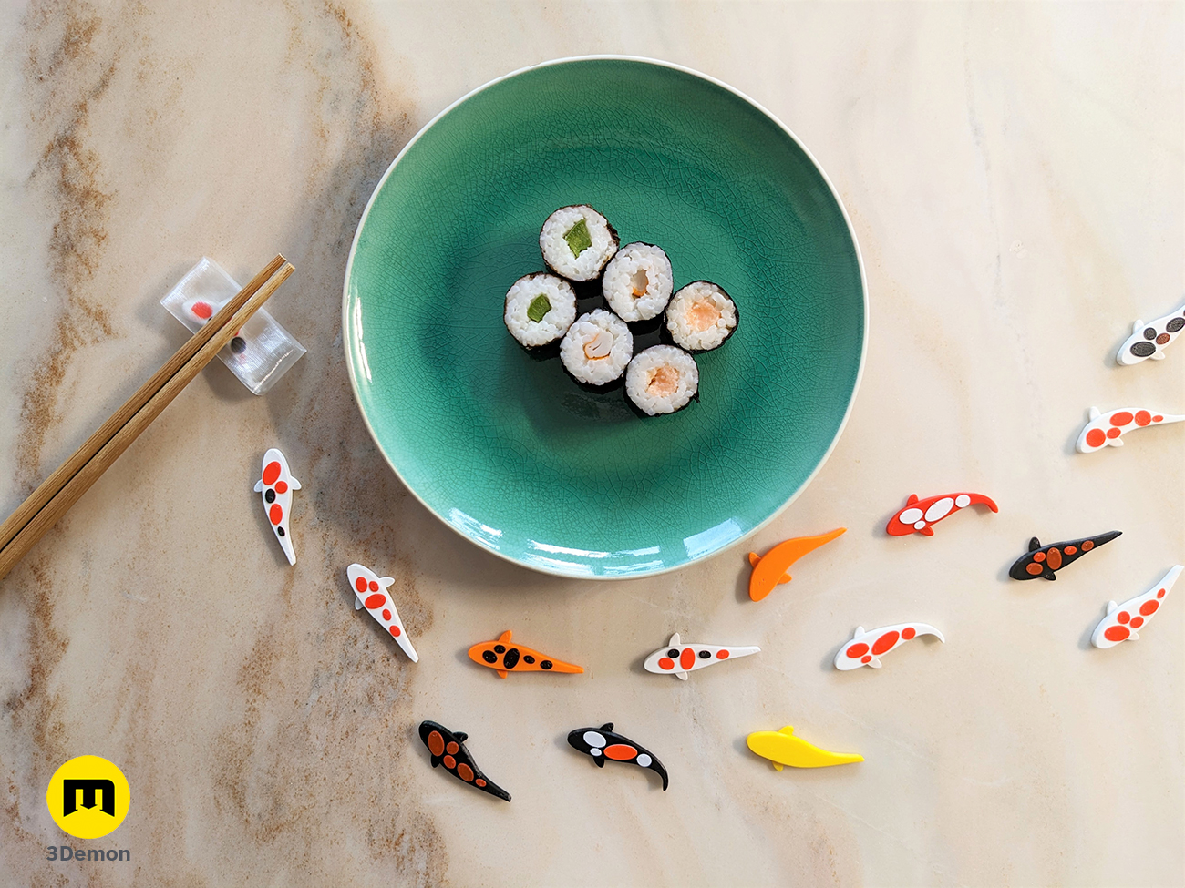 Koi Fish Chopstick Rest by 3Demon | Download free STL model ...