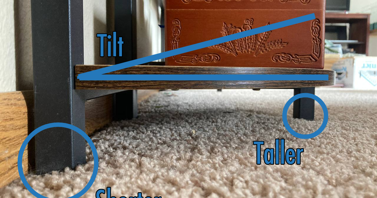 Against-The-Wall Shelf Tilter Feet by TempoWrites | Download free STL ...