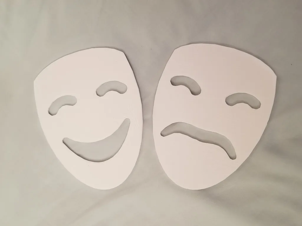 Theater Comedy Tragedy Masks by Scotty-G | Download free STL model ...