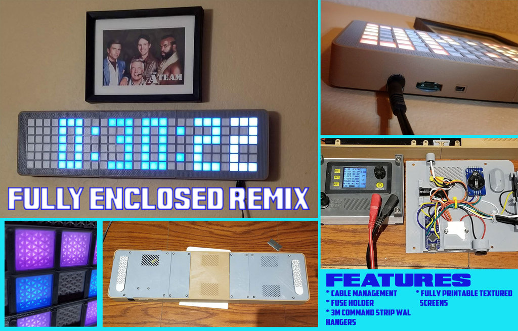 Grid Clock v2 REMIX - Fully Enclosed Version with Adrunio Nano or ...