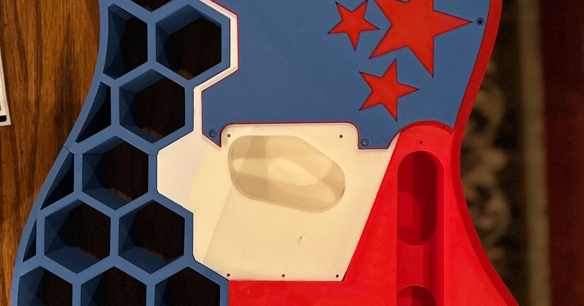 Pruscaster redesigned pickguard by 3dptrk | Download free STL model ...