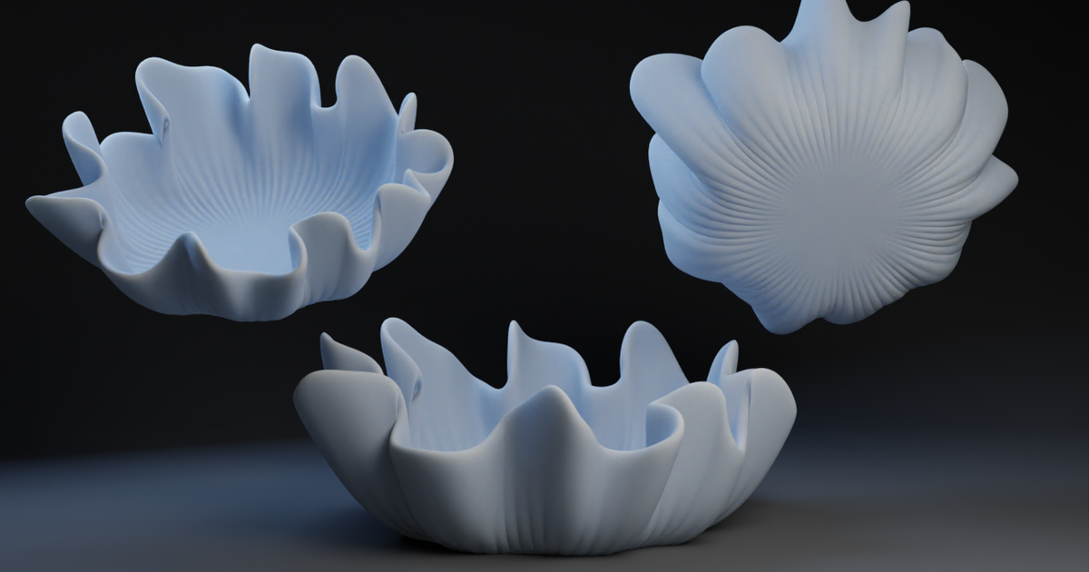 Differential Growth Organic Bowl by Peter Farell | Download free STL ...