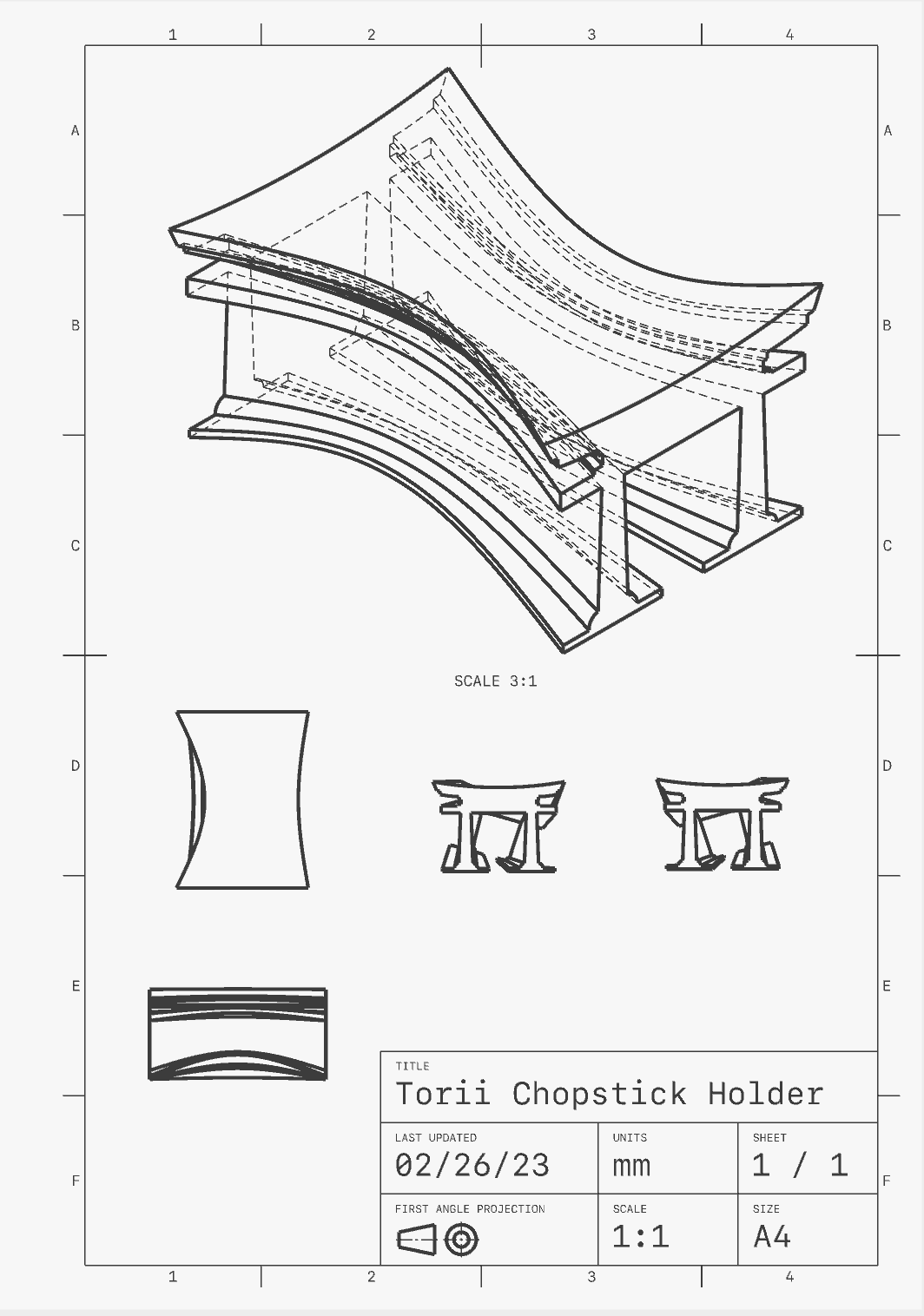 Torii gate Chopstick Holder by Tim Chaney | Download free STL model ...