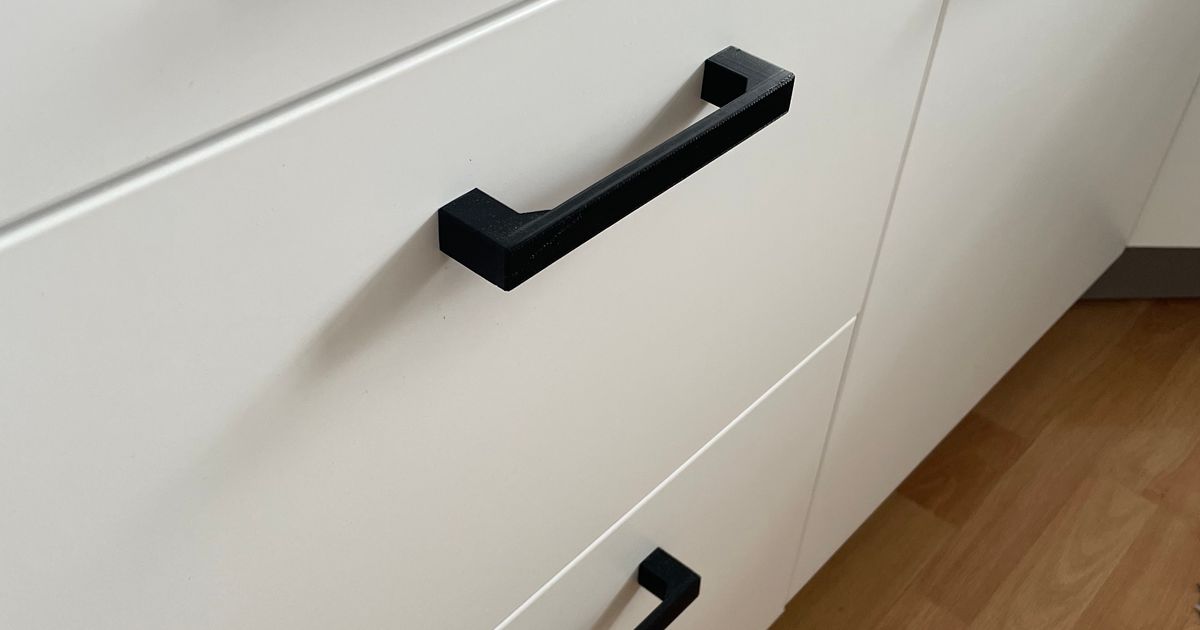 stylish kitchendrawer handle by feetprints | Download free STL model ...