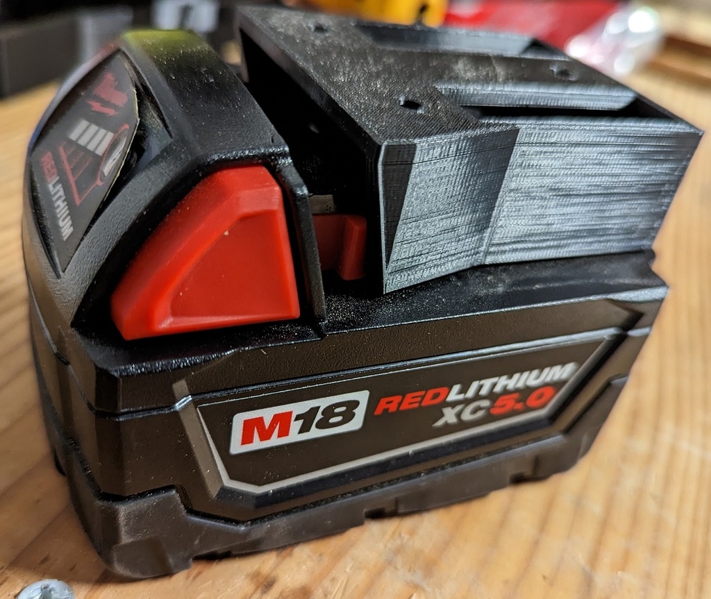 Milwaukee M18 Battery Mount Clip-In by ArchTyriel | Download free STL ...