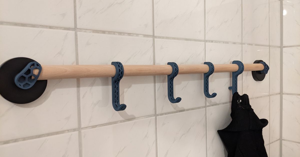 Bathroom clothes rack for "Wenko Vacuum-Loc" suction cup by Manuel ...