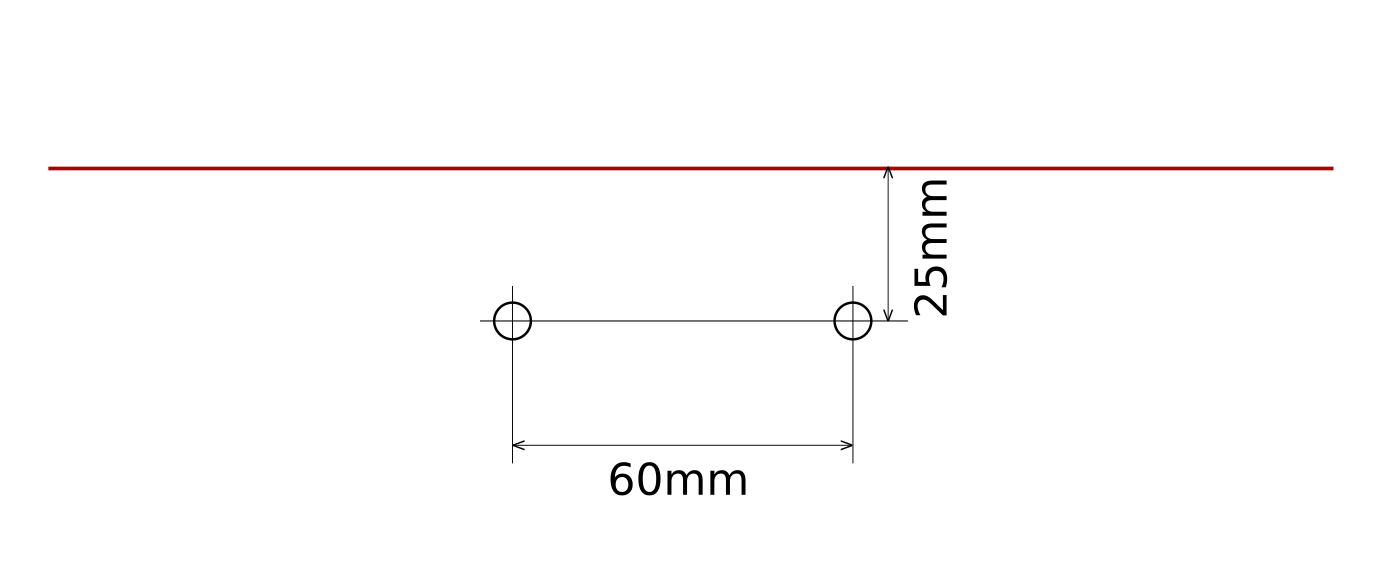 Door handle drill template (60mm example for LACK Enclusure) par Mici ...