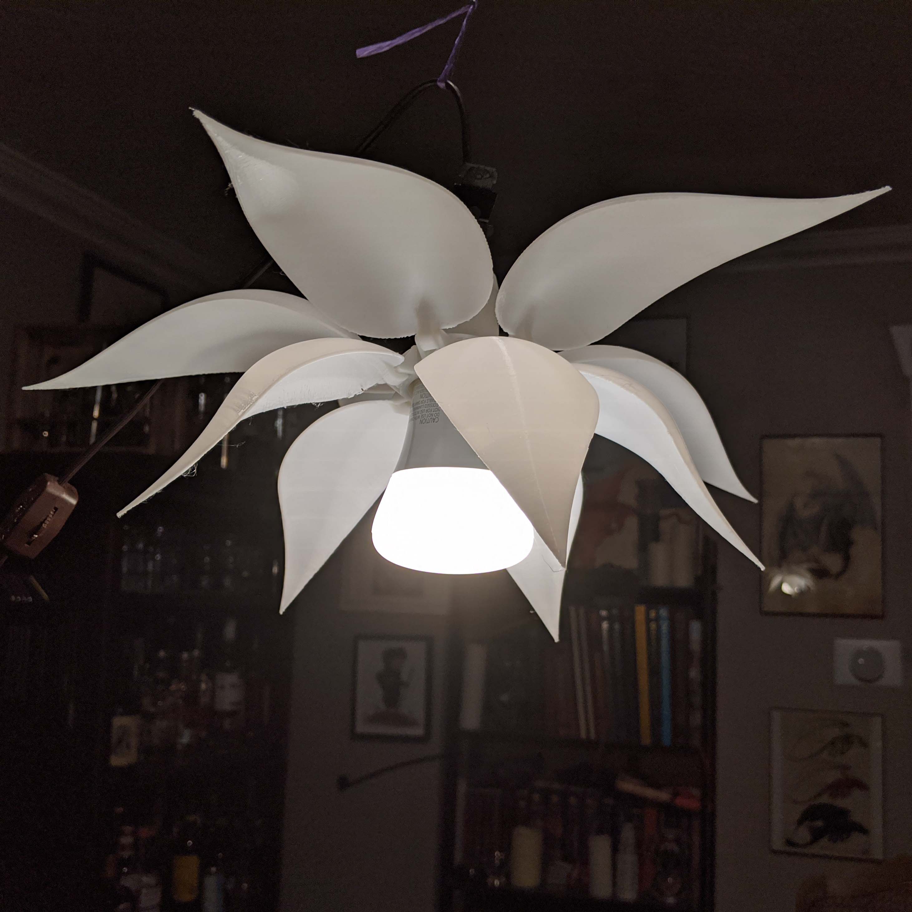 Flower Lampshade with Posable Petals - Easy to Print & Assemble by ...