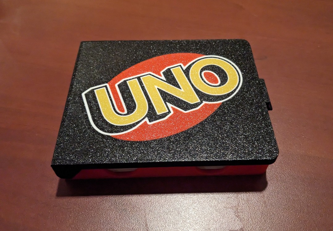 UNO card box with catch and MMU logo by ltlowe | Download free STL ...