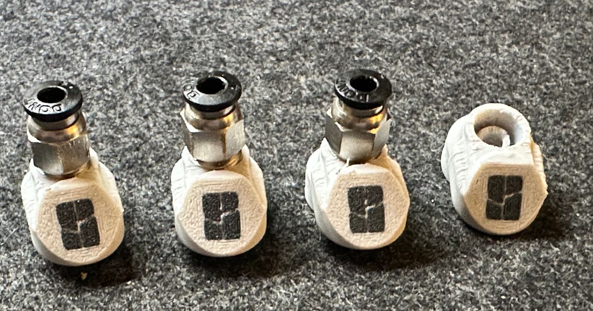 AMS Feeder Adapter w/ PC4-M10 PTFE Fitting Threads and Bambu Lab Logo ...