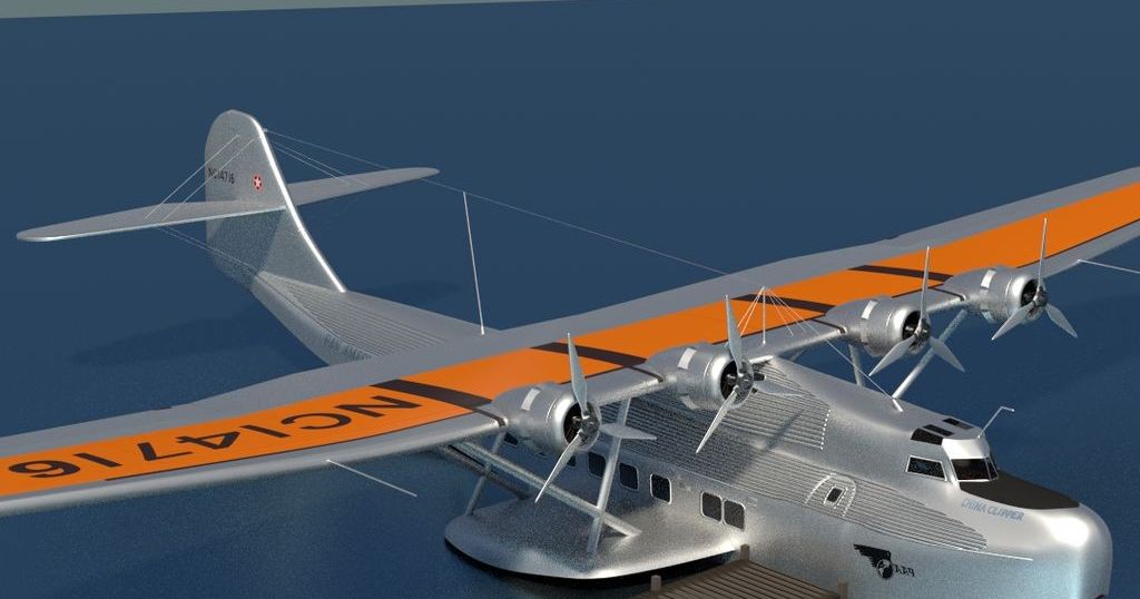 Martin M130 Seaplane von Books | Kostenloses STL-Modell herunterladen ...
