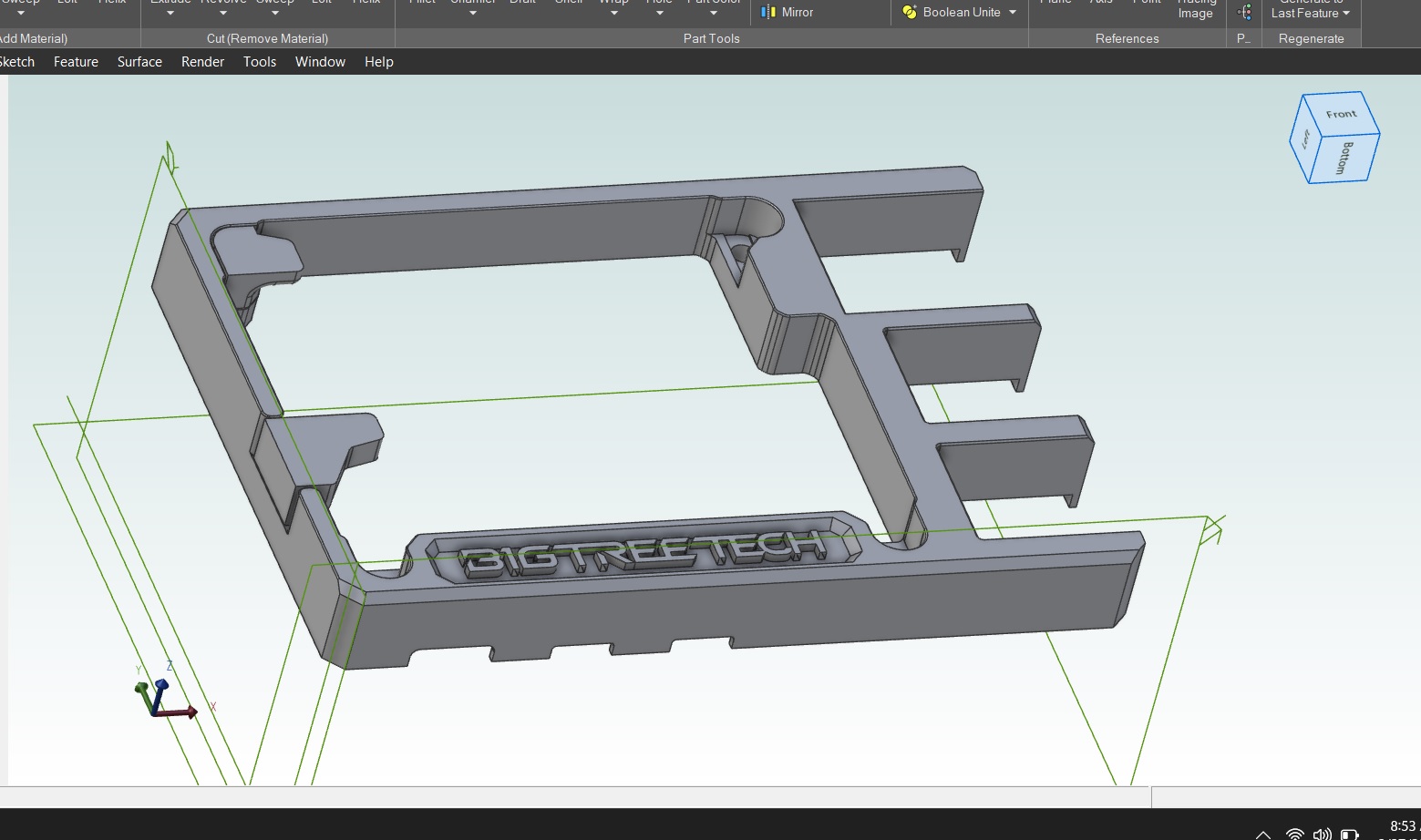 BTT Pi4B CB1 case optimized for bridging, with integral supports by ...