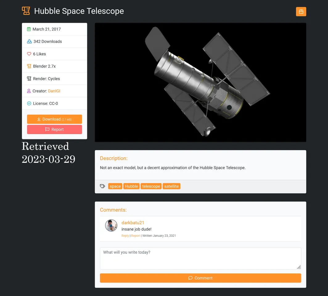 Hubble Space Telescope by Books | Download free STL model | Printables.com