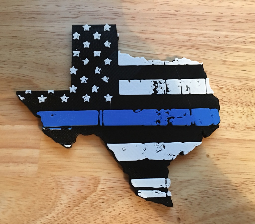 TEXAS Thin Blue Line Support by Benji | Download free STL model ...