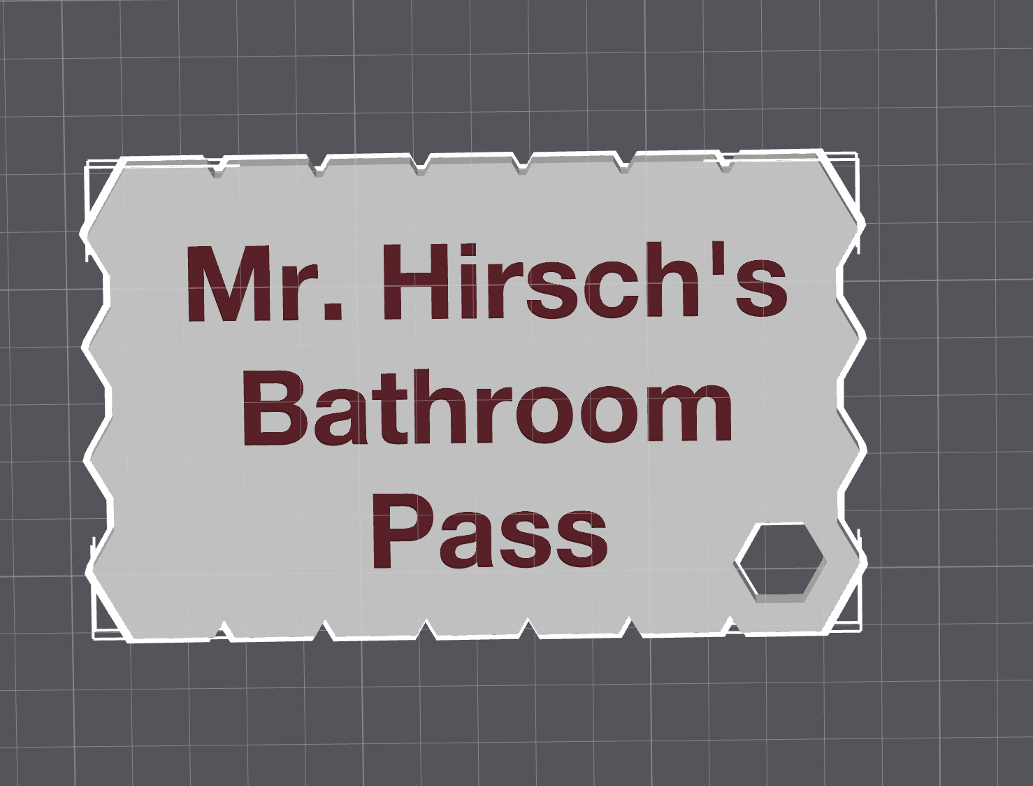 Custom Hall Pass by bossgun5050 | Download free STL model | Printables.com