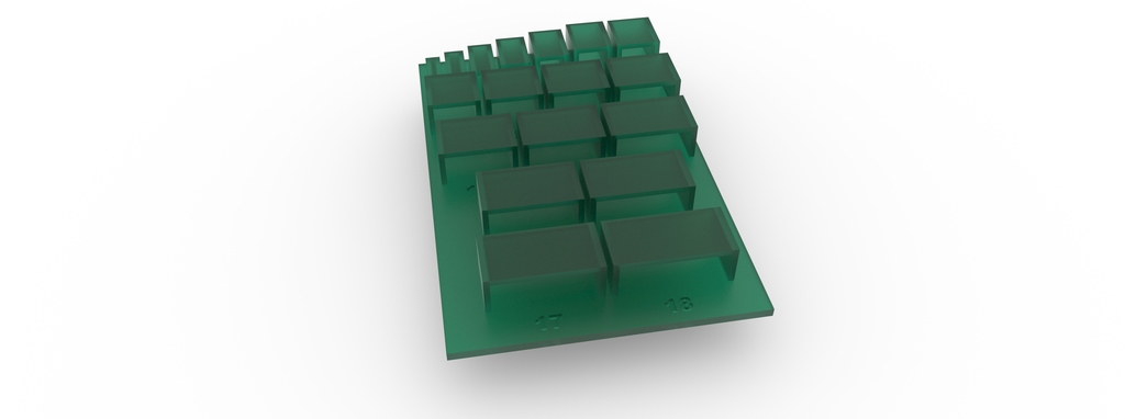 Resin printer length bridge test 1 to 18mm wide by Abomb | Download ...