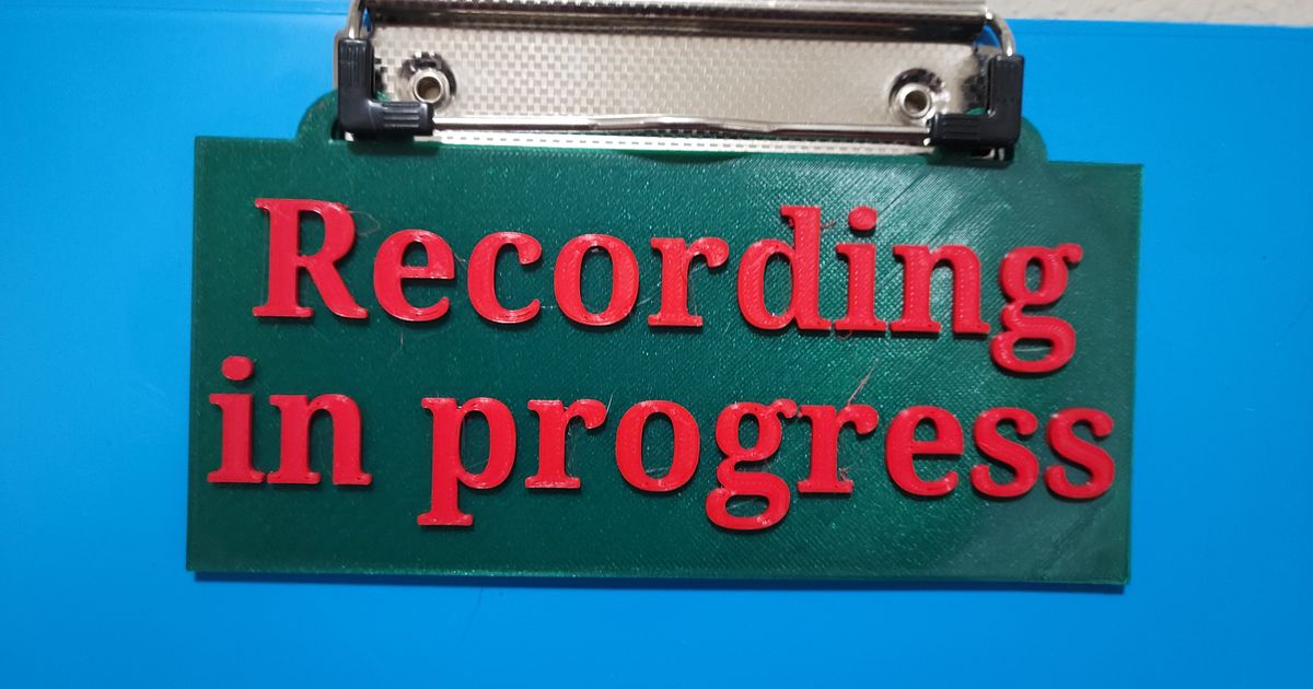 Recording Sign by David Marr | Download free STL model | Printables.com