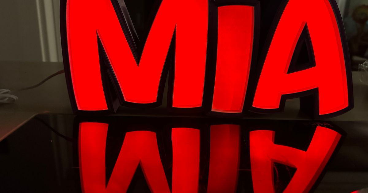 "MIA" LED- Namenslampe por T-D3SIGN | Descargar modelo STL gratuito ...