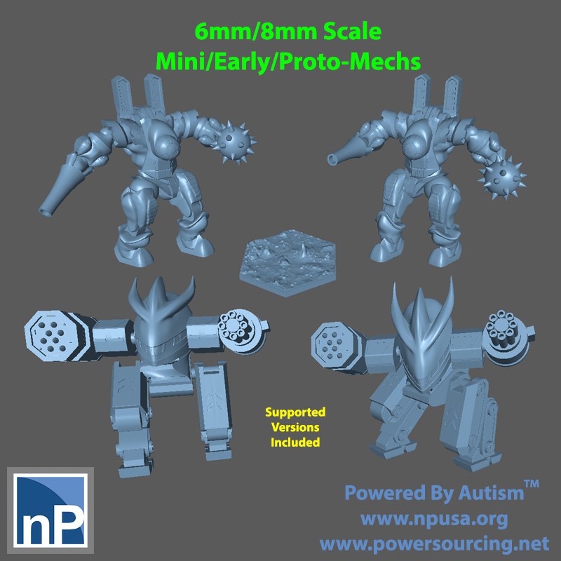 6mm/8mm Mini/Early/Proto-Mechs by np-dev | Download free STL model ...