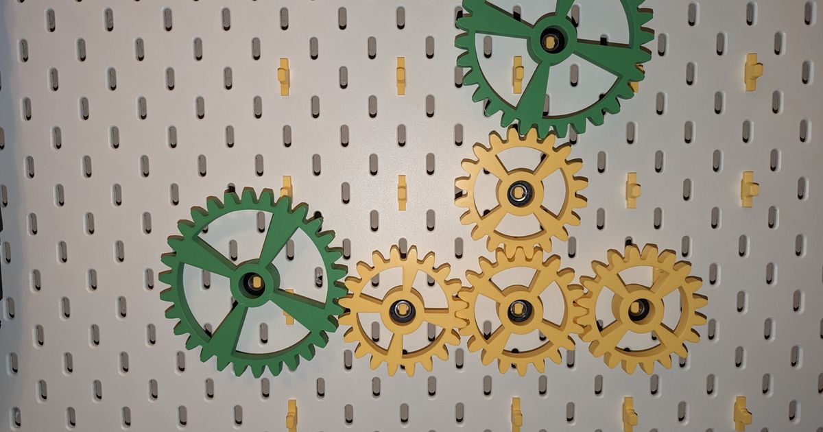 Gear toy using ikea skadis peg board by Gak_3d | Download free STL ...