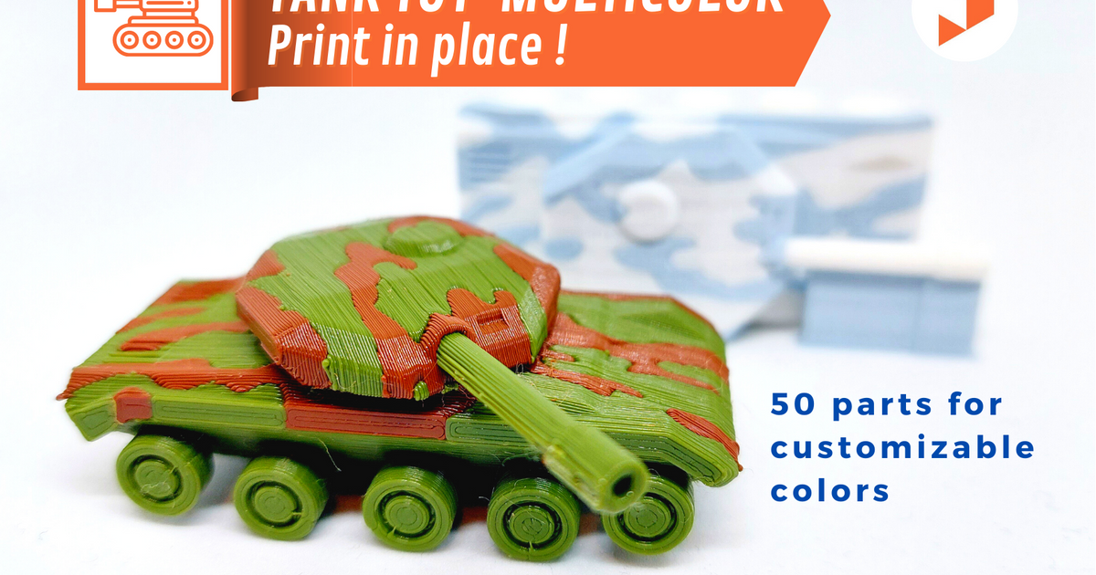 Multicolor tank toy - Print in Place by Waikikiprod | Download free STL ...