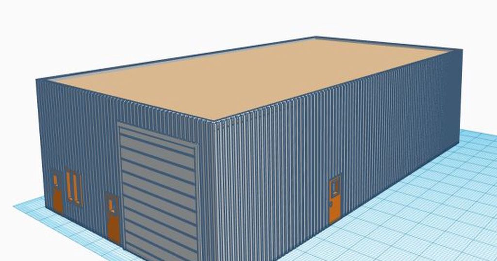 N Scale Small Warehouse Flat Roof (1:160) by pbechard | Download free ... N Scale Small Warehouse Flat Roof (1:160) by pbechard | Download free ...