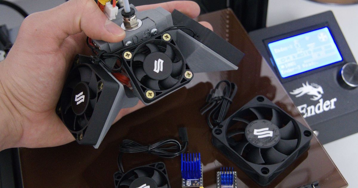 Silent E3D V6 Quick tool change Hotend (40 and 50 mm fans) by Basement ...