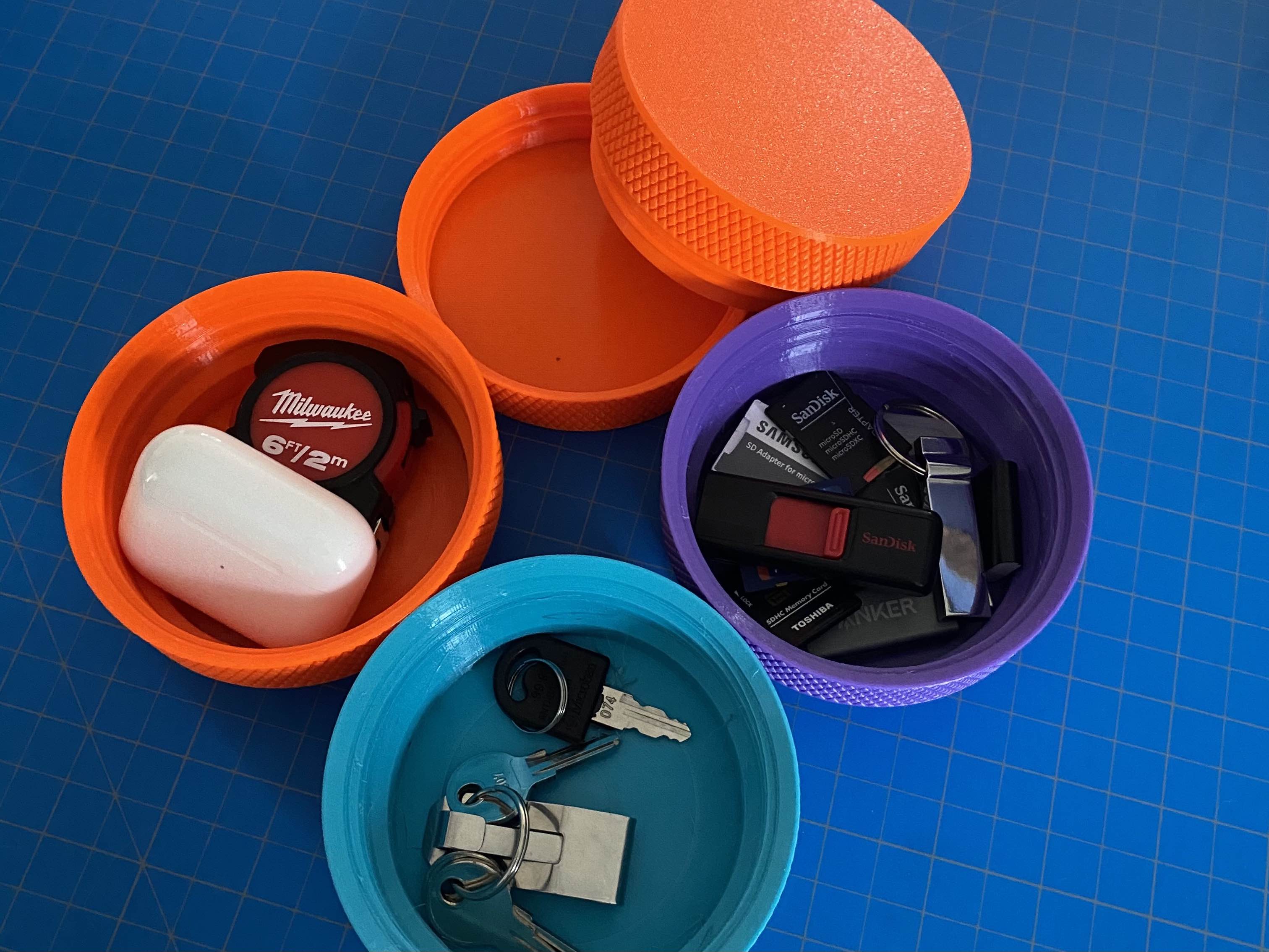 Knurled Container Modular Threaded Stackable by TinkrMakr | Download ...