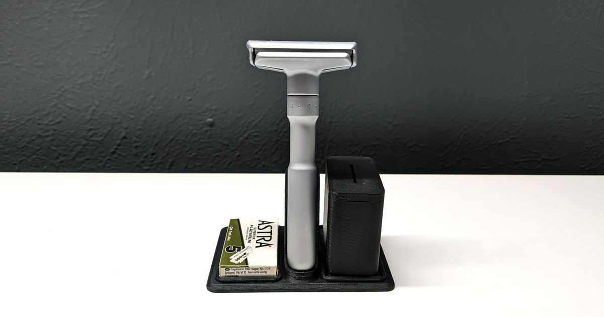 Safety razor stand with blade storage by chzbacon | Download free STL ...
