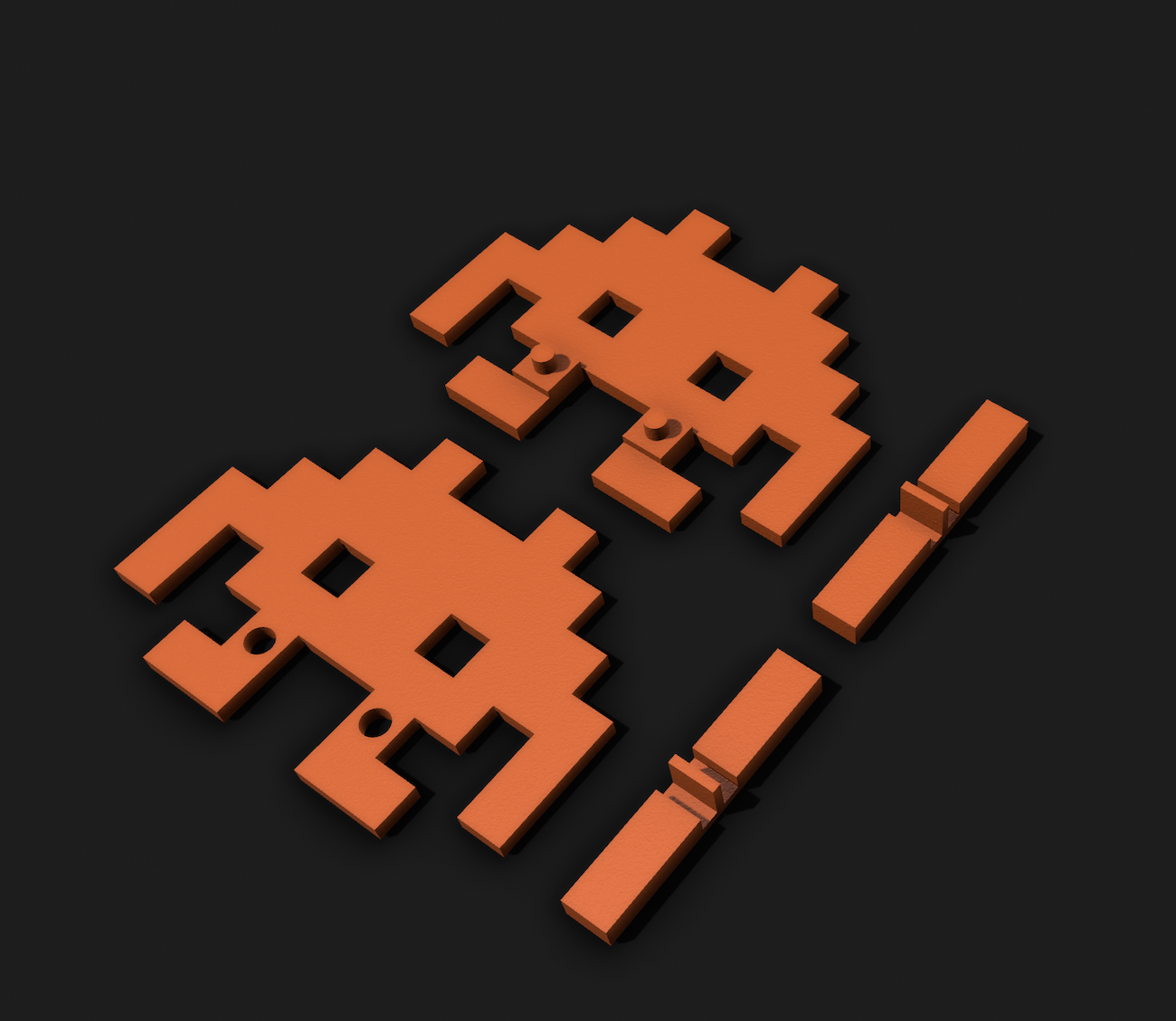 Space Invaders Card holder by Sorrow | Download free STL model | Printables.com