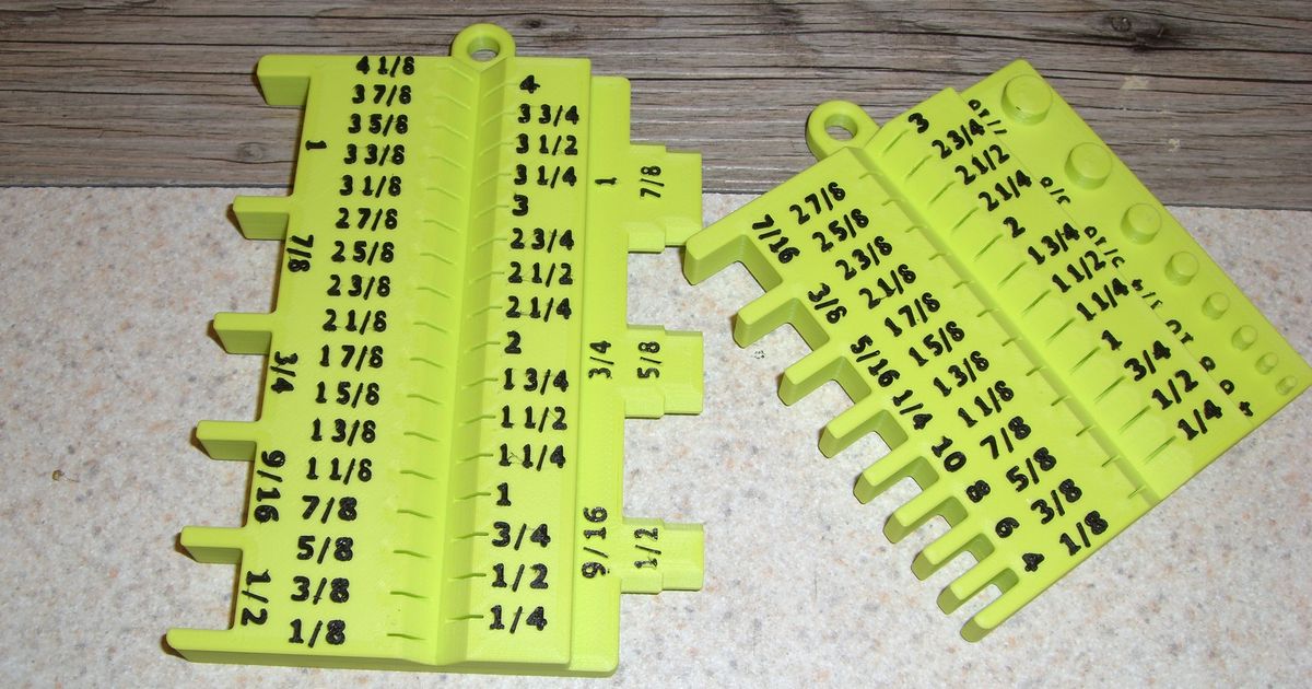 Fractional Screw and Bolt Sizers by kmccon | Download free STL model ...